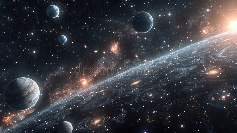 Gas Giant Planet and Its Moons in Orbit Around a Distant Star, Space ...