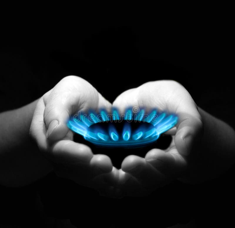 Gas in hands stock photo. Image of butane, natural, blue - 8230866