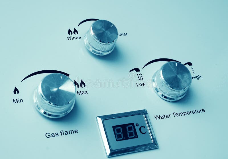 Gas heater control stock photo. Image of pipes, energy - 60052824