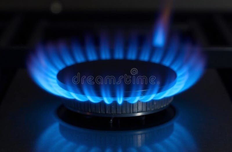 Gas hob close-up side view stock image. Image of propane - 357457573