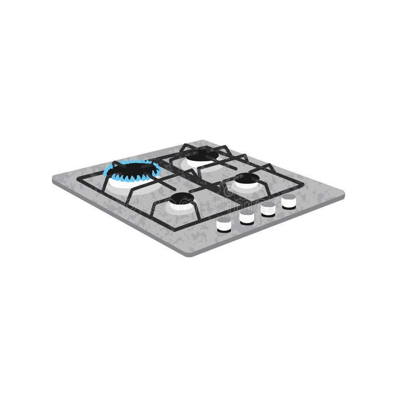 Gas Hob Colorful Illustration Stock Vector - Illustration of vector ...