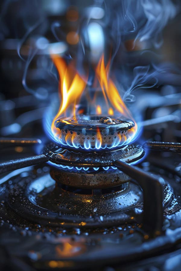 Burning Gas at Home. AI Generative Content Stock Illustration ...