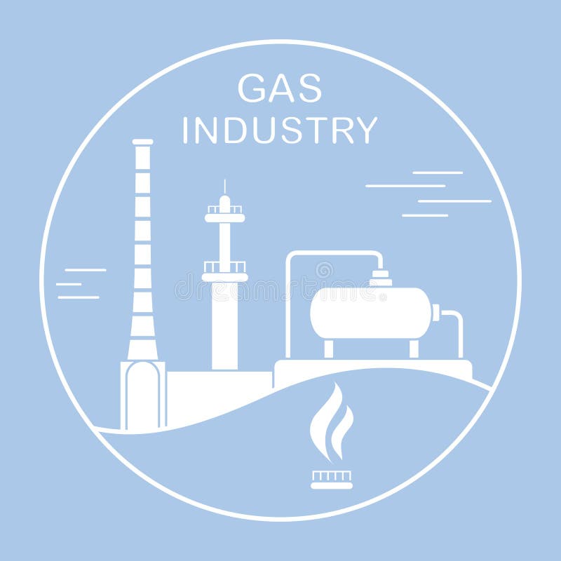 Gas Industry Equipment. Extraction, Processing Stock Vector ...