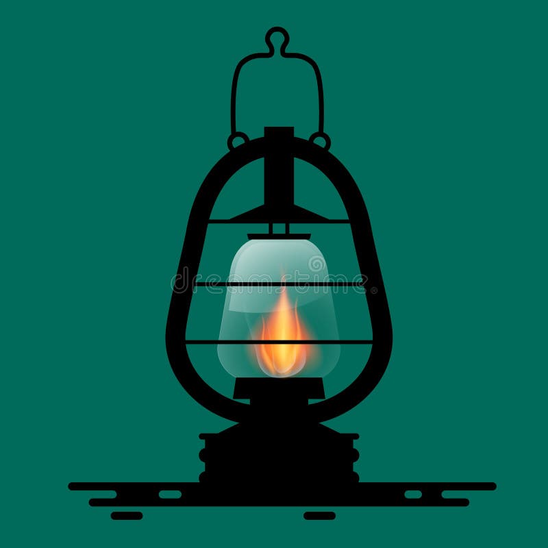 Gas Lamp Symbol with Fire Flame Stock Vector - Illustration of universe ...