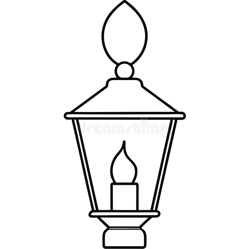 Gas Light (1) of a Vector Silhouette Stock Illustration - Illustration ...