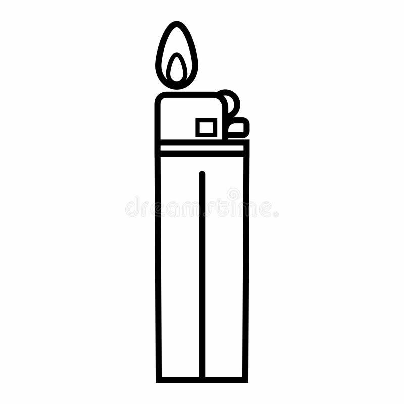 Gas Lighter Outline Icon Vector Illustration Stock Vector ...