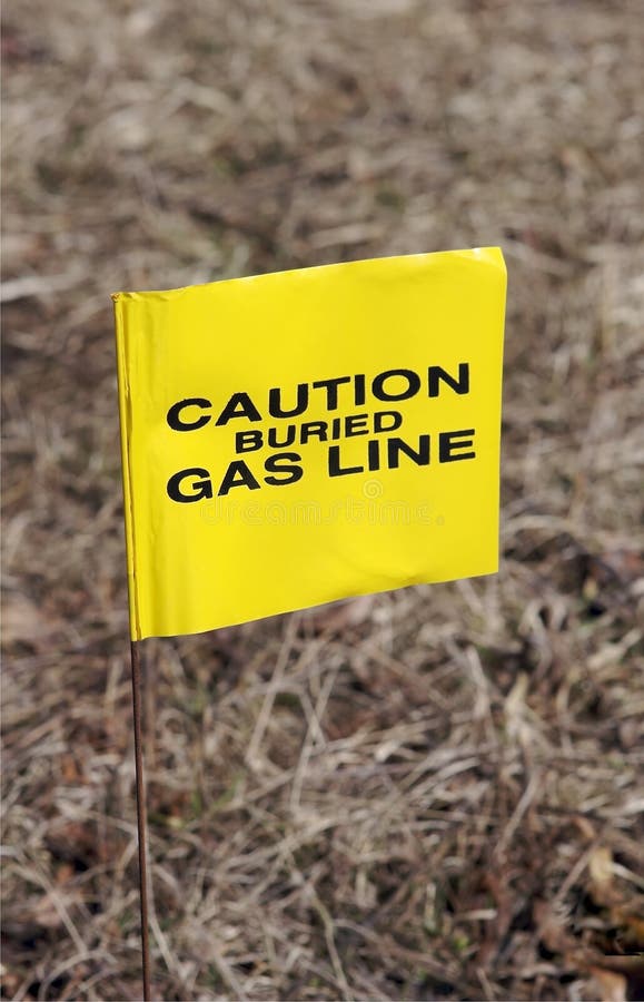 Digger Hotline Flag Buried Natural Gas Line Stock Image - Image of ...