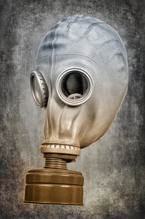 Gas Mask on the Ashen-gray Background Stock Image - Image of ...