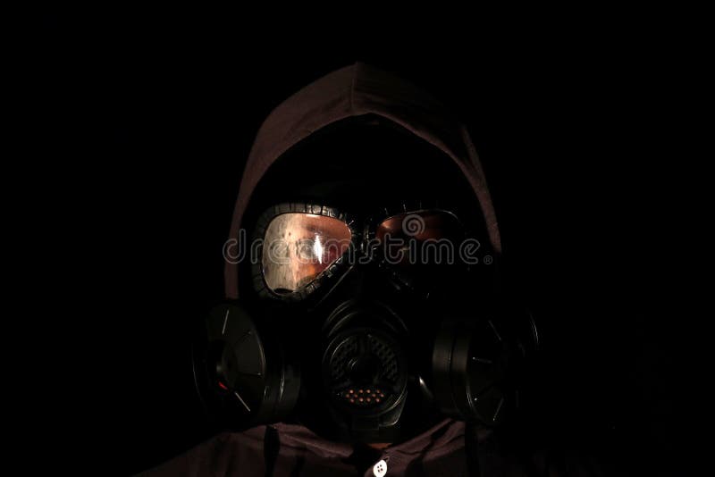 Gas Mask on a Black Background. Stock Image - Image of closeup, breathe ...