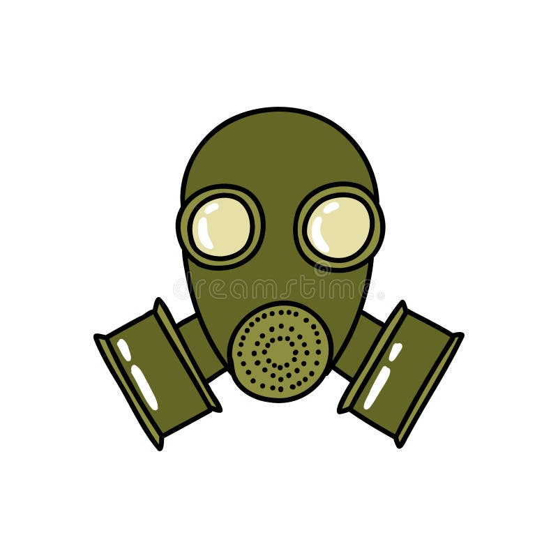 Gas Mask Doodle Icon, Vector Color Line Illustration Stock Vector ...