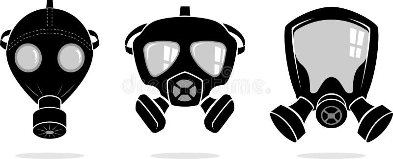 Gas Mask Evolution Set Illustration Stock Vector - Illustration of ...