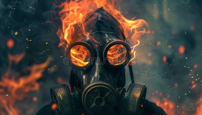 Gas mask of fire stock illustration. Illustration of clothing - 337484891