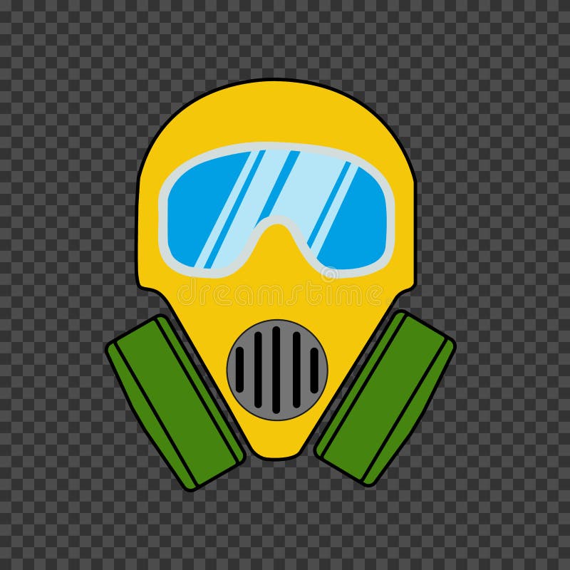 Gas Mask Flat Icon. Yellow and Green Color. Vector Illustration Stock ...