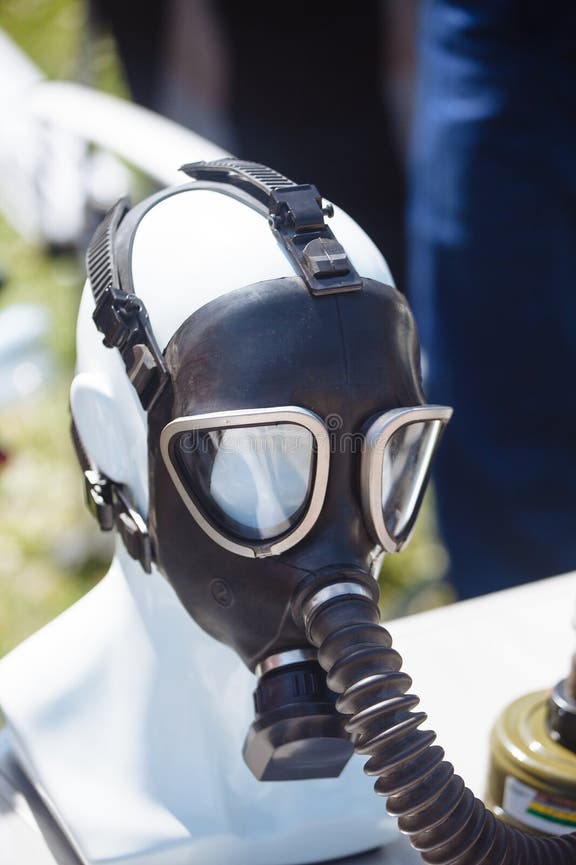 Gas Mask on Head of Mannequin Stock Image - Image of pollution, uniform ...