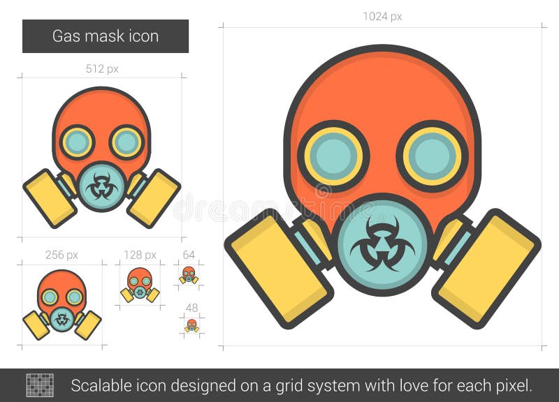 Gas mask line icon. stock vector. Illustration of filter - 85914296