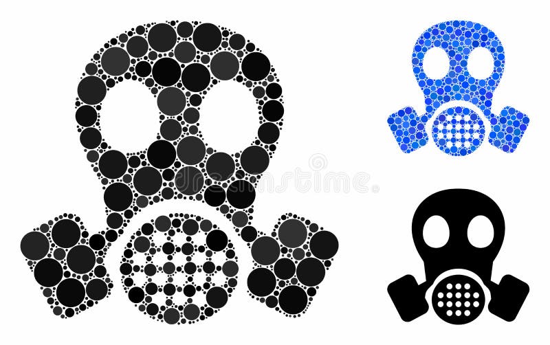 Gas Mask Mosaic Icon of Circles Stock Illustration - Illustration of ...