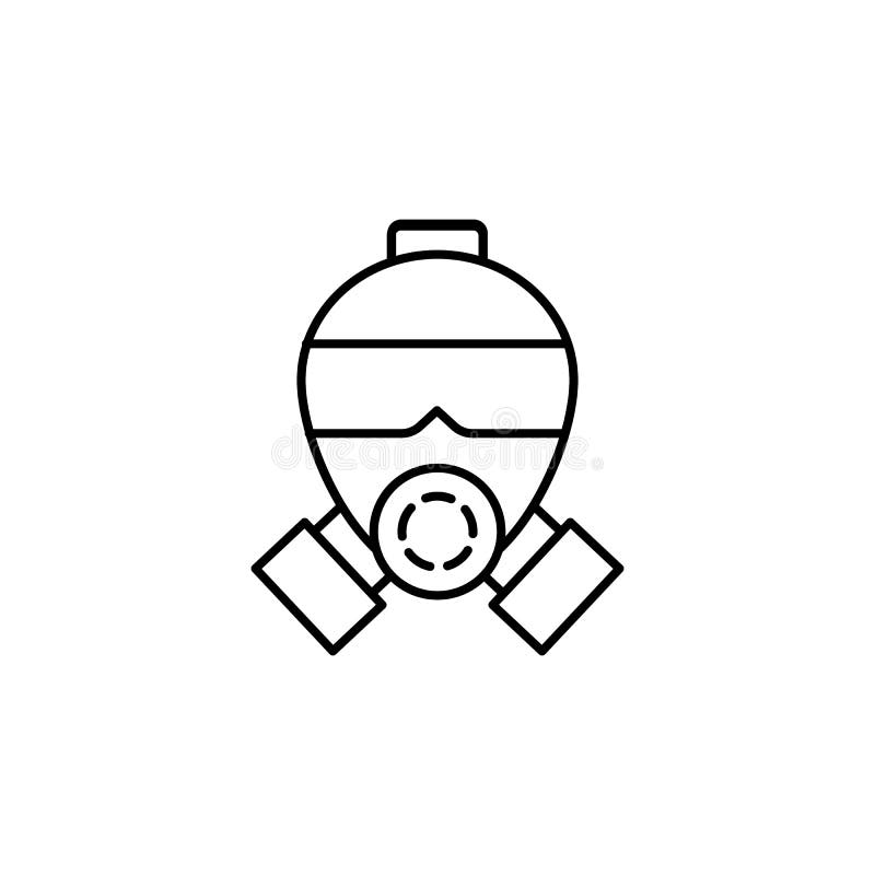 Gas Mask, Safety Icon. Simple Line, Outline Vector Elements of Safety ...