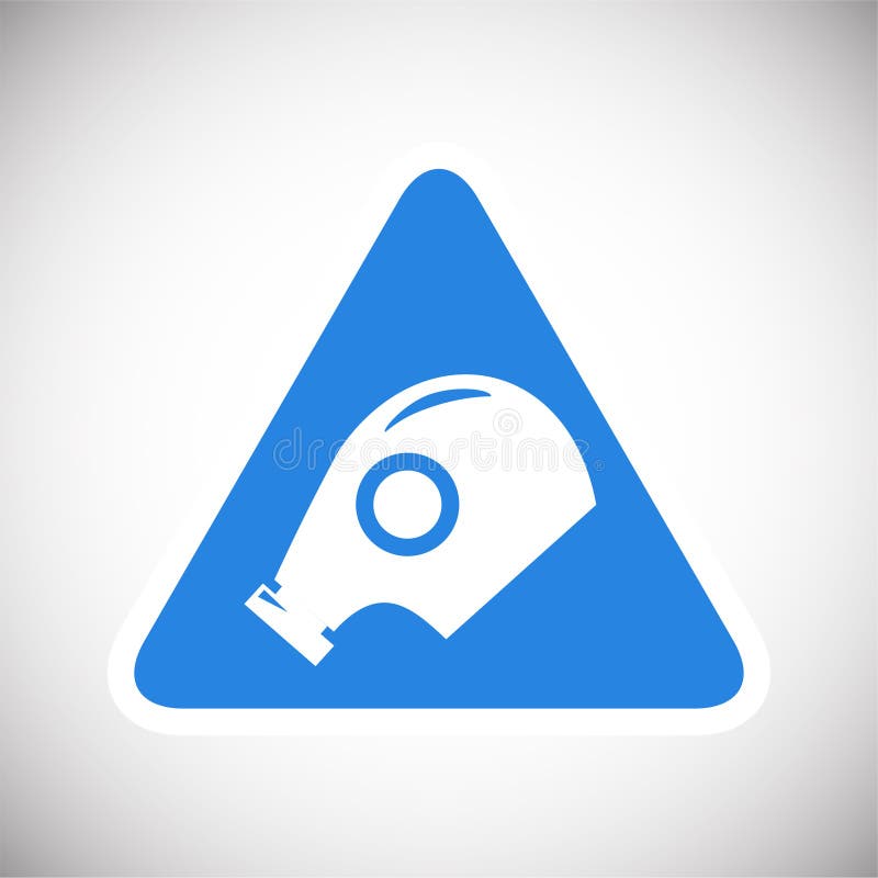 Gas Mask Sign on Blue Background Stock Vector - Illustration of ...