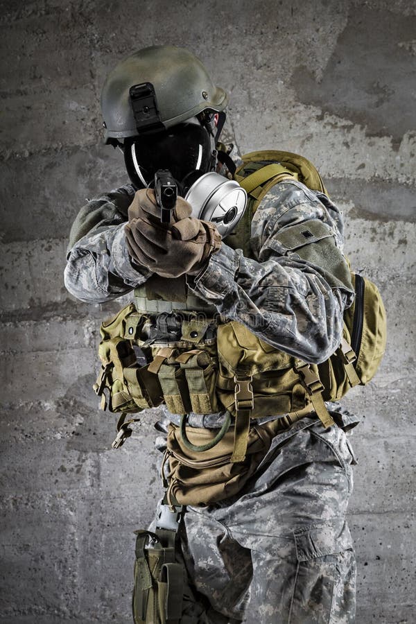 Gas Mask Soldier stock photo. Image of exercise, patrol - 36946876