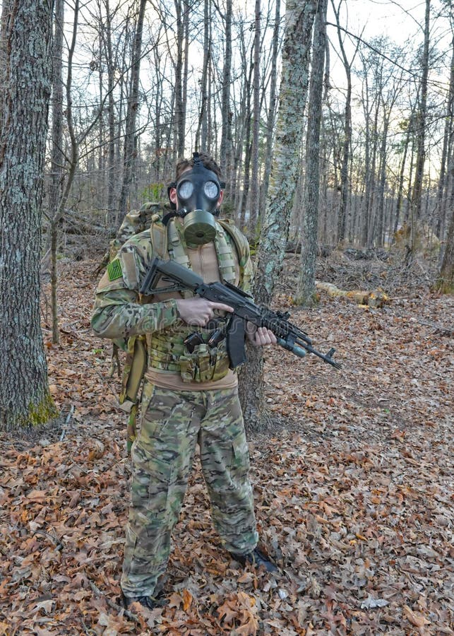 Gas Mask Soldier stock photo. Image of military, assault - 39149026