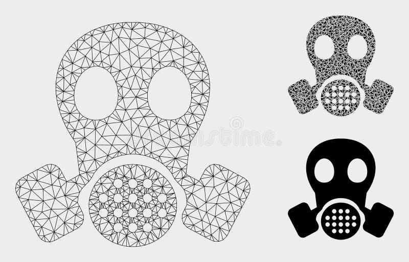 Gas Mask Vector Mesh Wire Frame Model and Triangle Mosaic Icon Stock ...