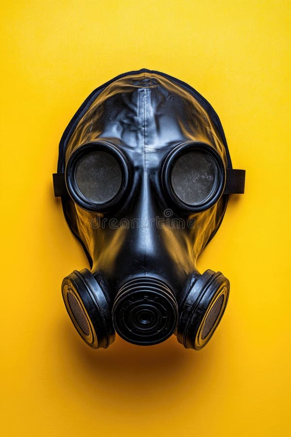 Gas Mask on Yellow Background Stock Photo - Image of warning, equipment ...