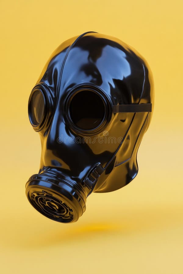 Gas Mask on Yellow Background Stock Photo - Image of gear, hazardous ...