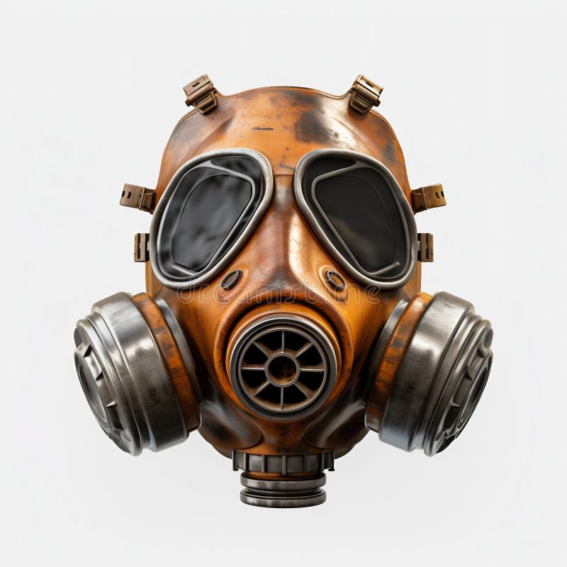 Gas Masks Isolated on White. Generative Ai Stock Image - Image of gear ...