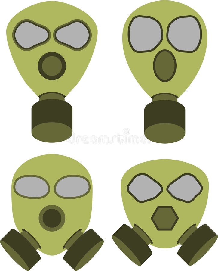 Gas masks stock vector. Illustration of defense, danger - 45738348