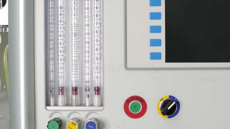 Gas Measuring Flows on the Anesthetic Machine Stock Footage - Video of ...