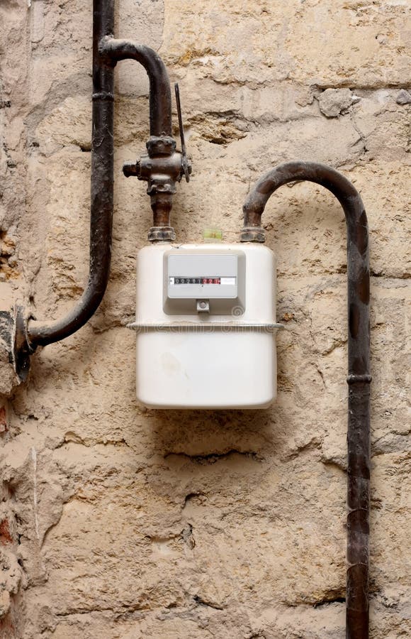Gas meter stock photo. Image of dialplate, vintage, pipe - 4756142