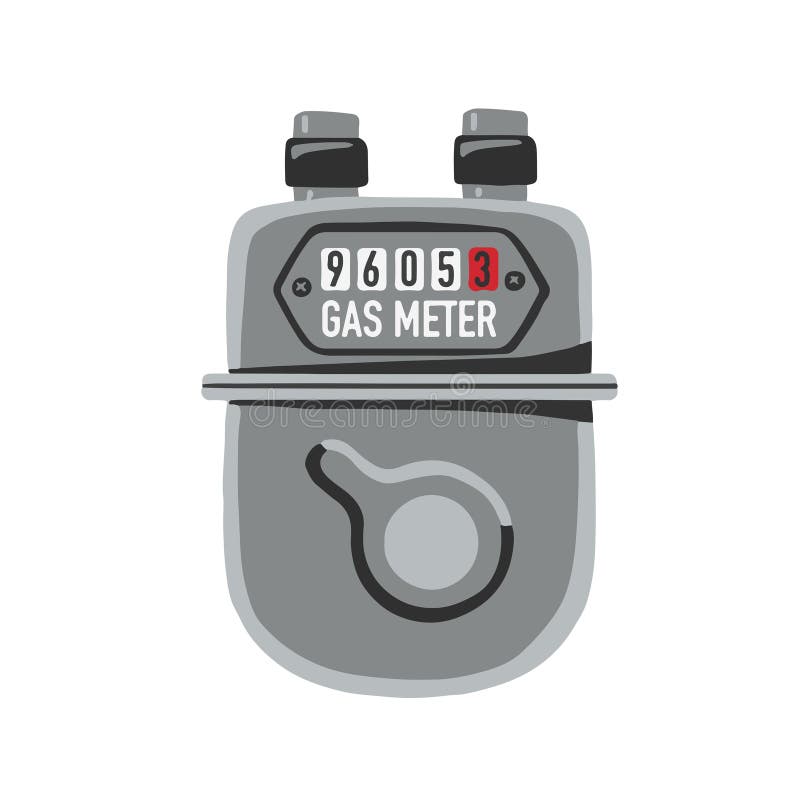Gas Meter Drawing Vector Illustration Stock Vector - Illustration of ...