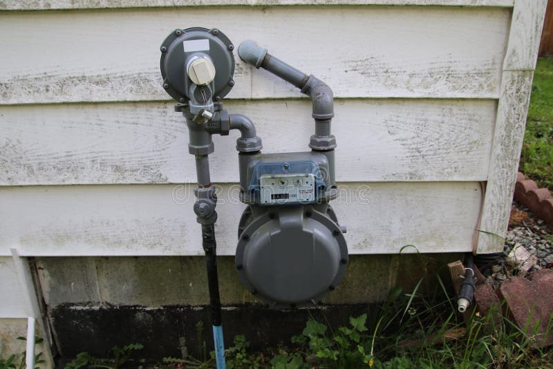A Gas Meter in Front of a House Stock Photo - Image of house, meter ...