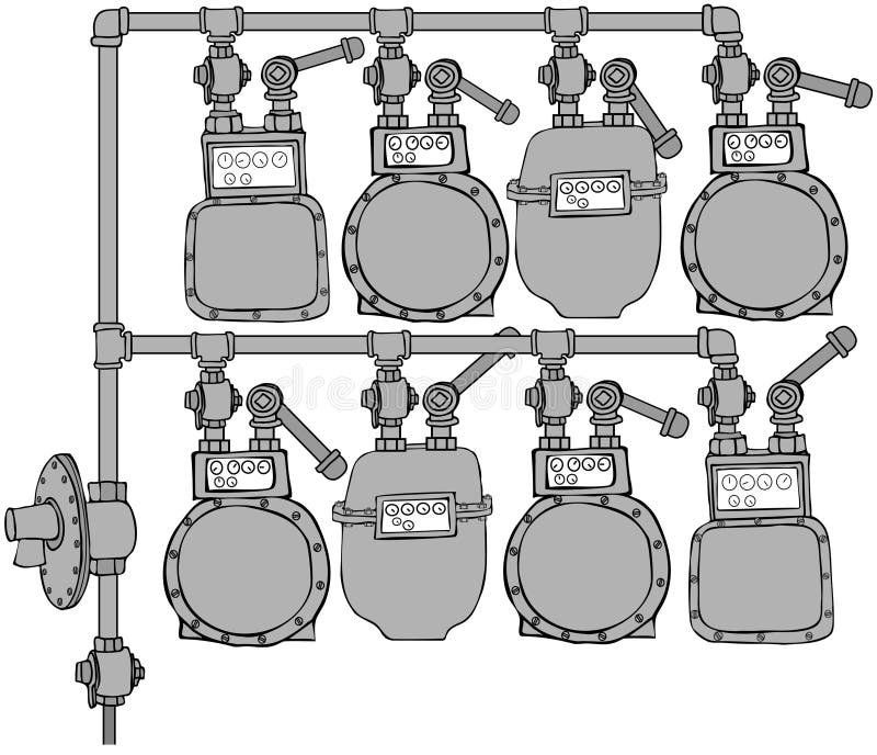 Gas Meter stock illustration. Illustration of nipple, dennis - 31282