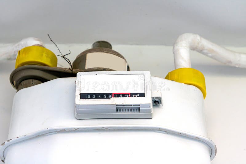 Gas meter inside home stock image. Image of control - 366270657