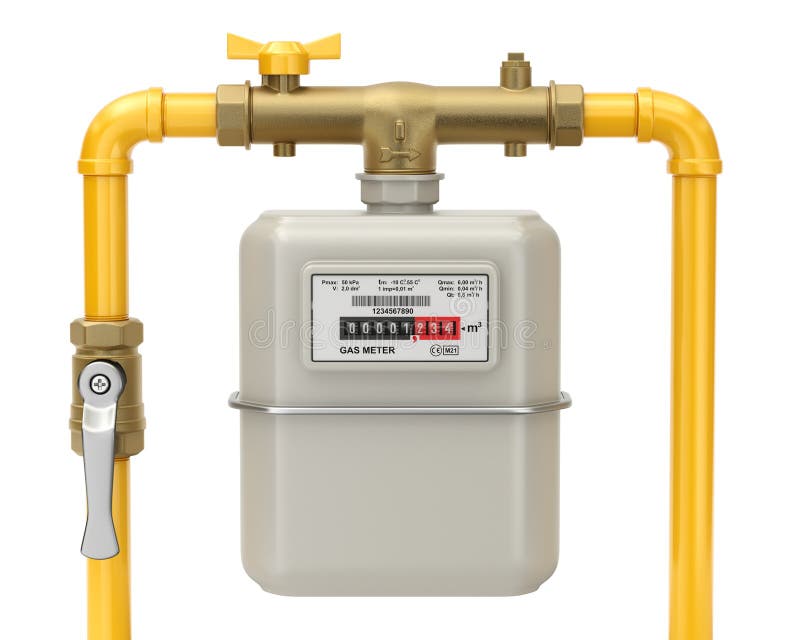 Gas Meter Isolated on White Background Stock Illustration ...