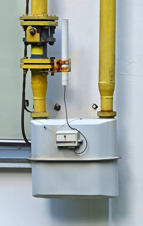 Gas meter on pipe stock photo. Image of tube, turn, supply - 319024128