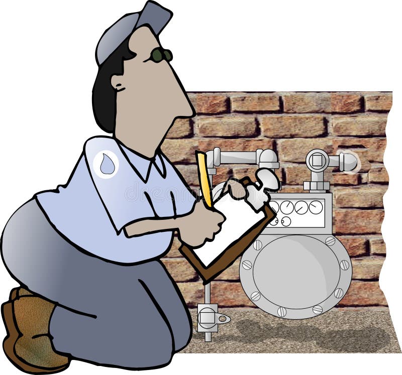 Gas Meter Reader stock illustration. Illustration of worker - 45401