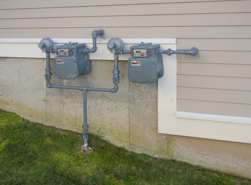 Natural gas meter stock image. Image of green, distribution - 16375635