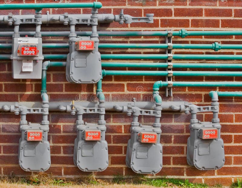 Natural Gas Meters & Pipes Stock Photo - Image of power, industry: 4869160