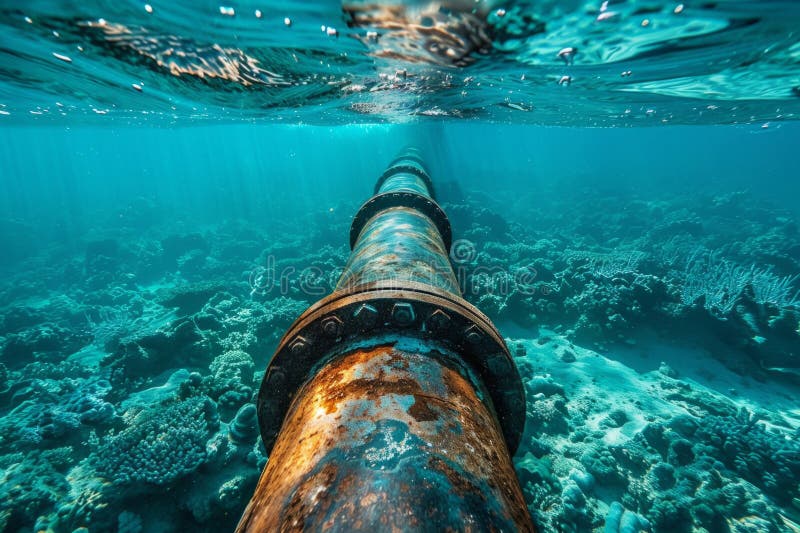 Gas or Oil Pipeline on the Seabed Stock Image - Image of ocean ...