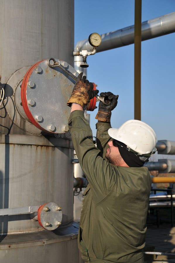 Gas operator stock image. Image of overalls, male, complex - 18875047