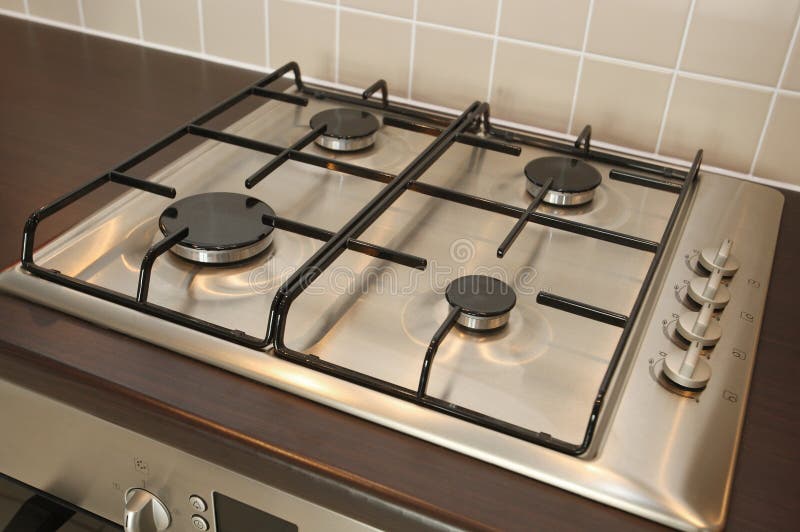 Gas Oven Hob stock photo. Image of four, natural, worktop - 33621232