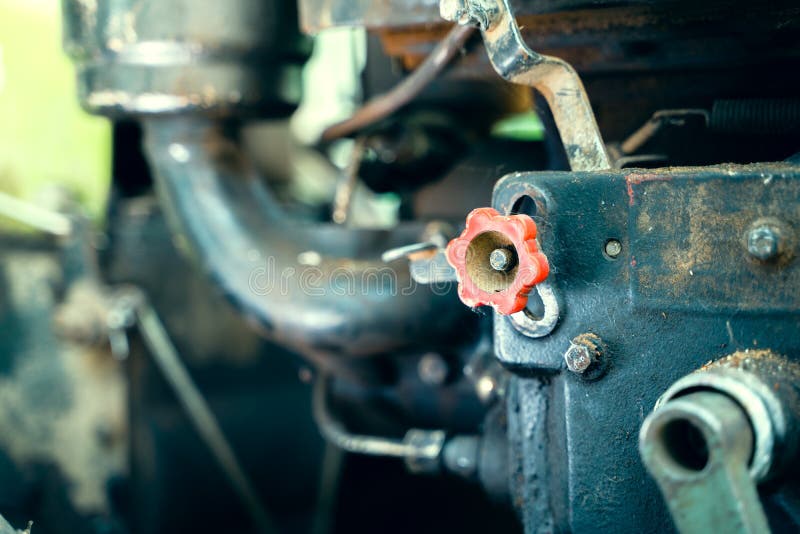 The Gas Pedal on the Motoblock Engine. Walk-behind Tractor Speed ...