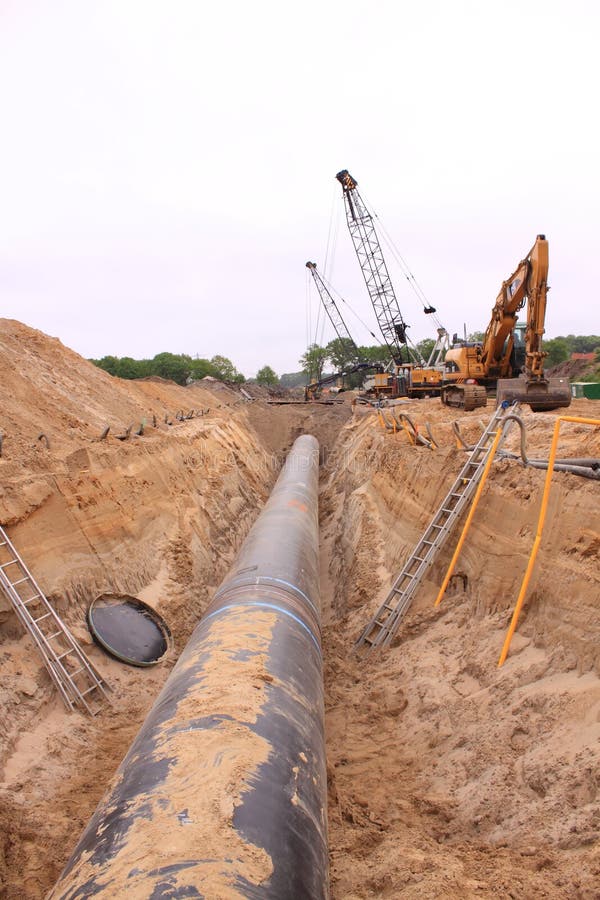 Gas pipe construction site editorial image. Image of pipe - 19312445
