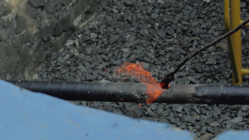 Gas pipe flame stock video. Video of dangerous, danger - 172214149