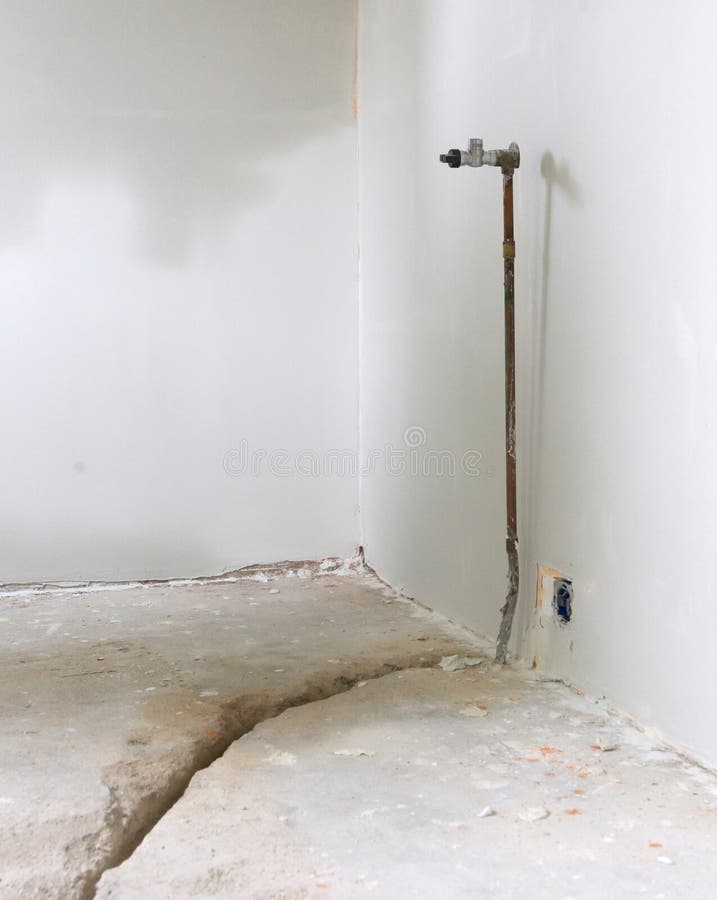 Gas pipe in the kitchen stock image. Image of concrete - 122274031