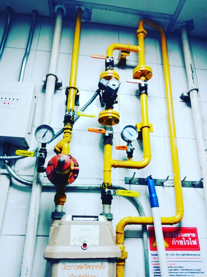 Gas pipe lines editorial photography. Image of restaurants - 134547652