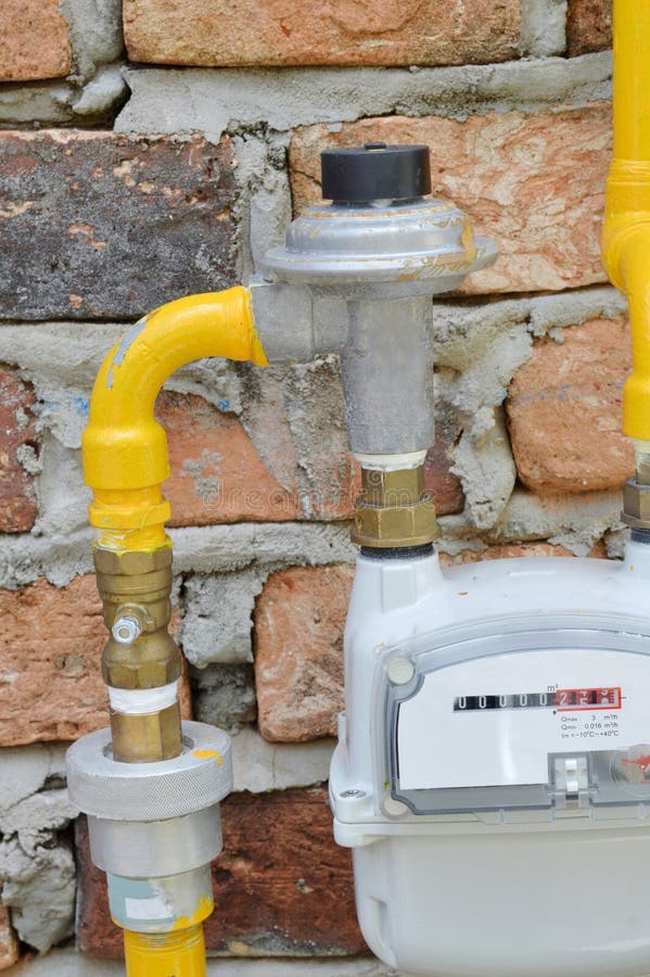 Gas pipe meter stock image. Image of equipment, energy - 313329793