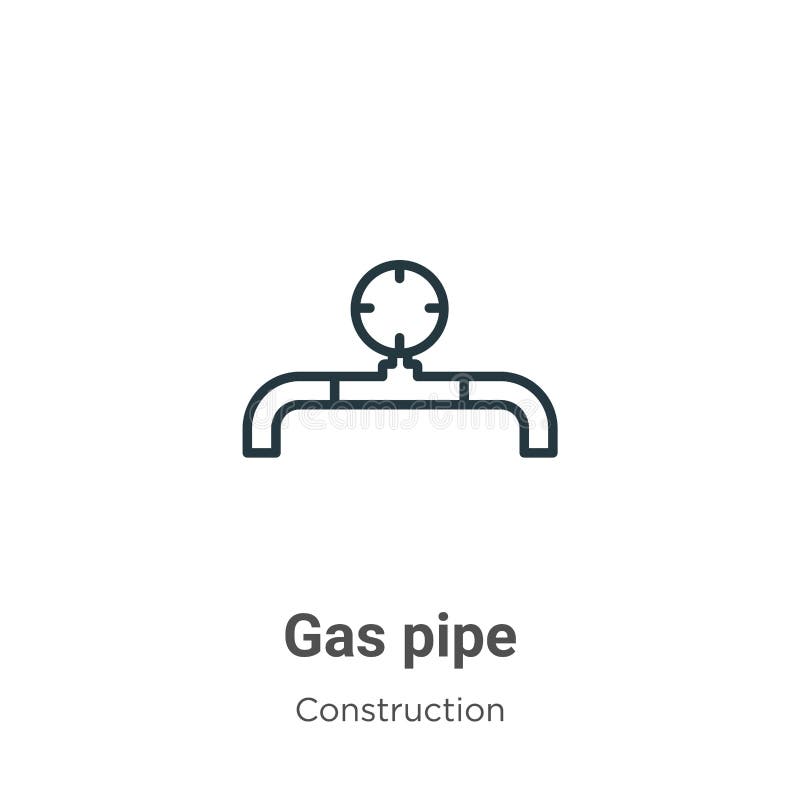 Gas Pipe Vector Icon on White Background. Flat Vector Gas Pipe Icon ...
